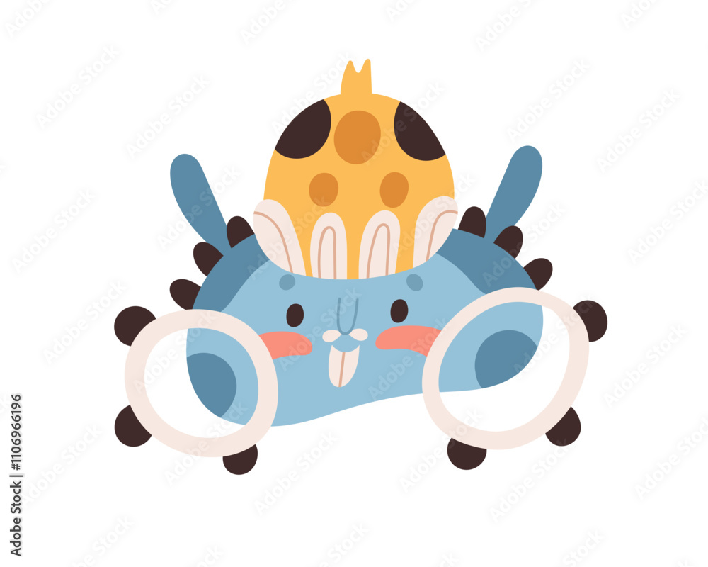 Funny monster character, quirky comic avatar. Cute smiling whimsical ...