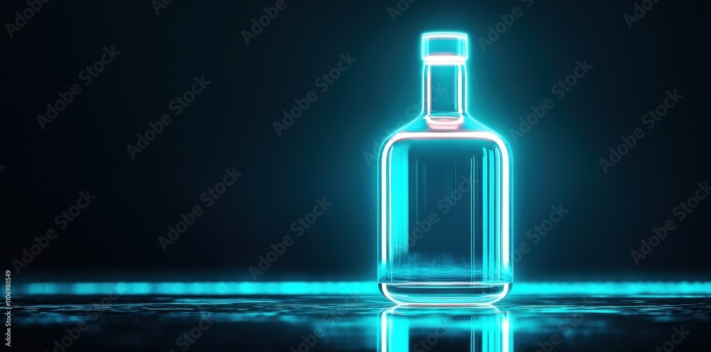 Futuristic minimalistic vodka bottle design featuring sleek lines and ...