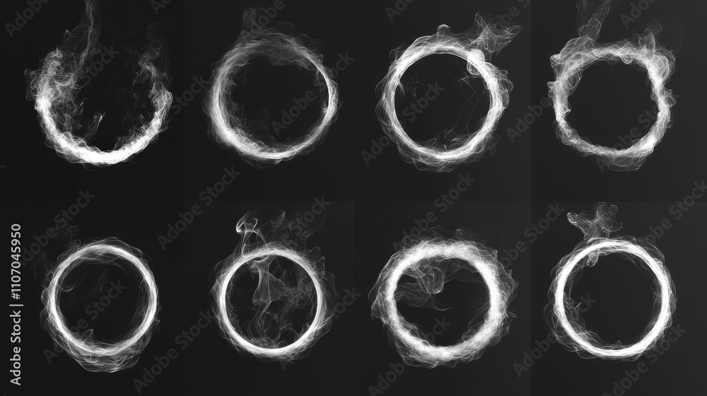 Smoke circle cloud vector. Realistic hookah ring isolated. Cigarette ...