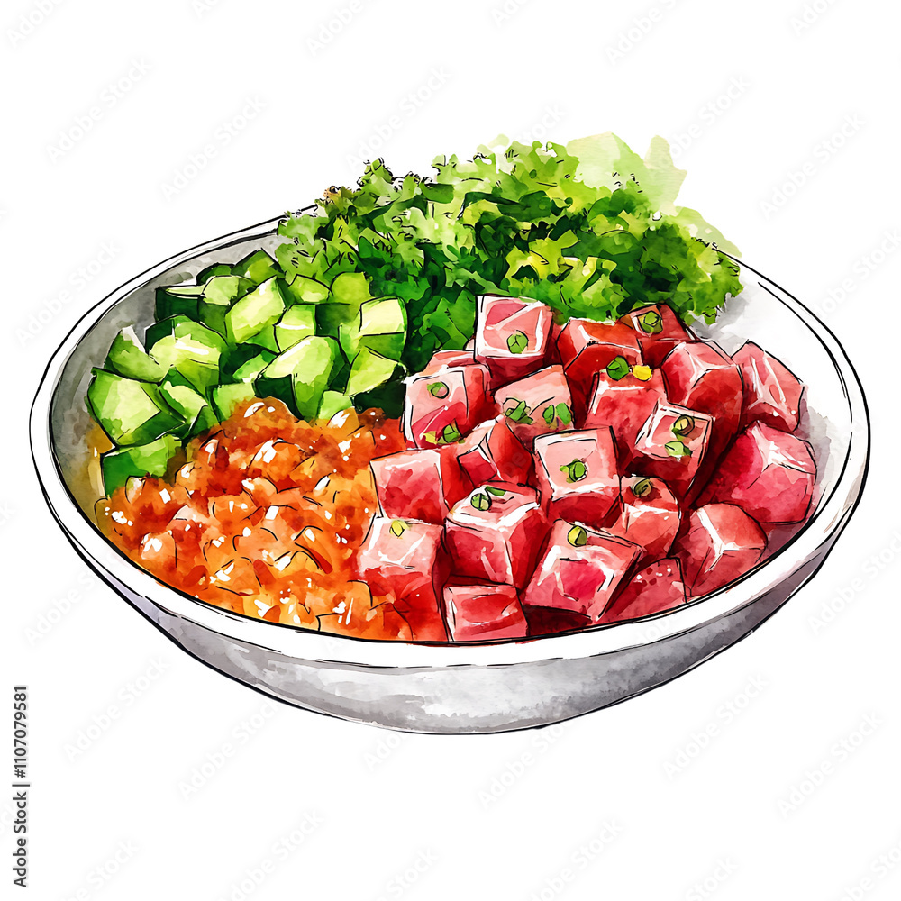 Cute watercolor clipart food in container isolated on white background ...