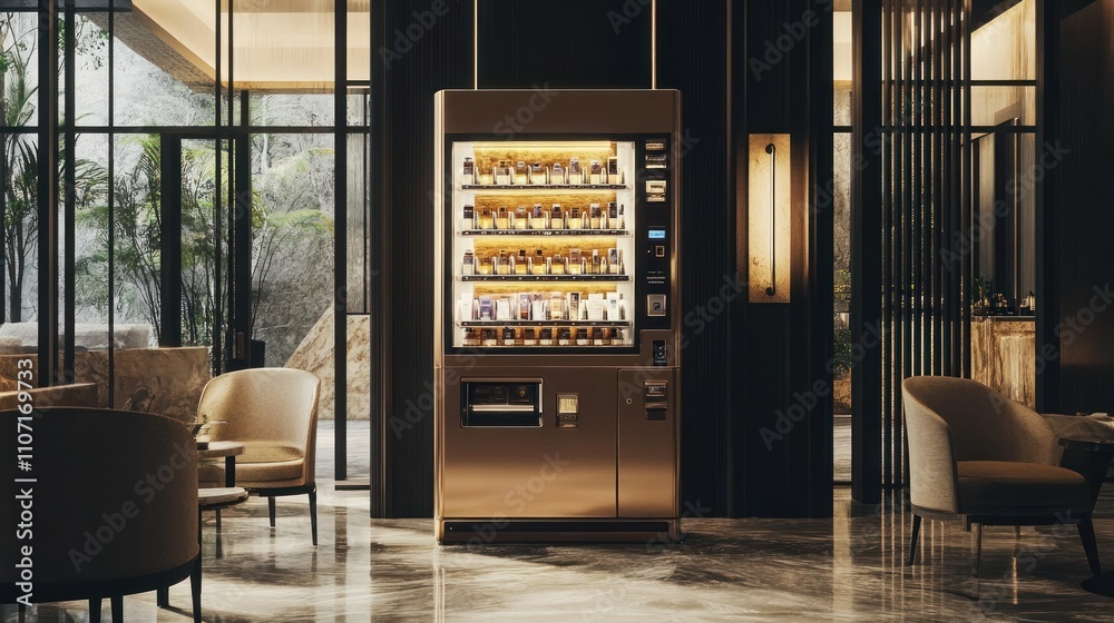 Luxury vending machine offering exclusive perfumes and cosmetics ...