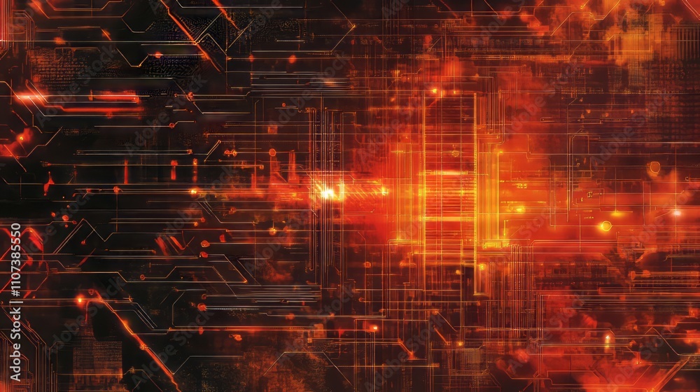 Abstract futuristic technology background featuring 2d illustration of ...