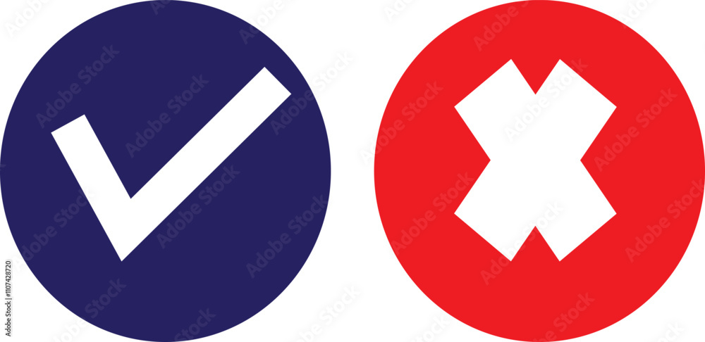 Unusual right and wrong symbol in circle - for any use Stock Vector ...