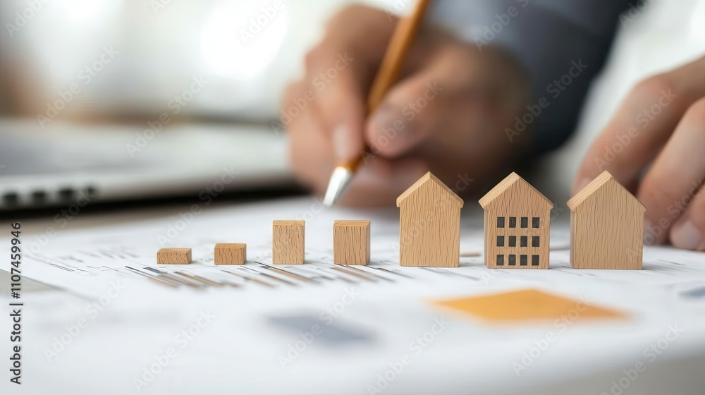 Executives presenting property market projections during business ...