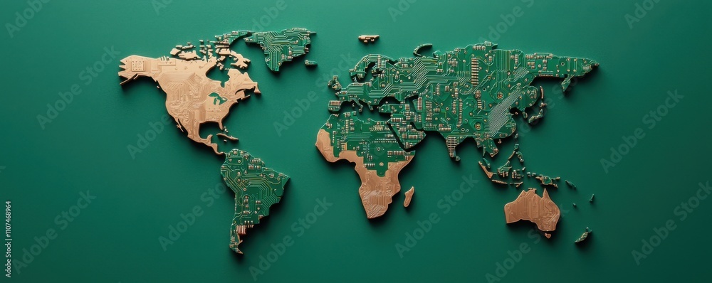 Innovative e-waste mapping circuit board world map installation urban ...
