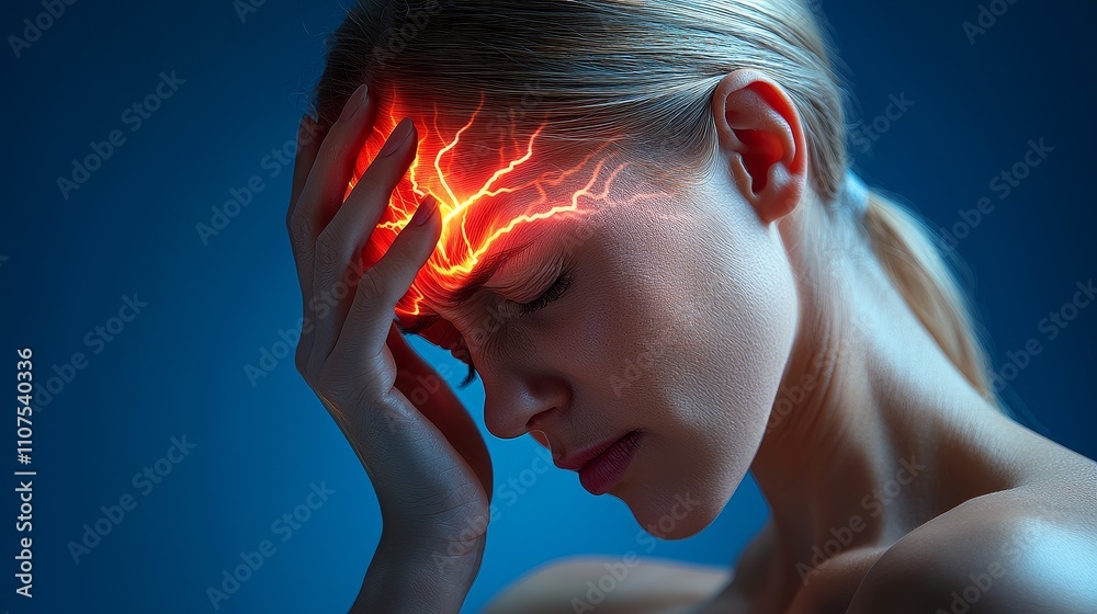 Migraine Aura: Visual Distortions and Head Pain Explained Stock Photo ...