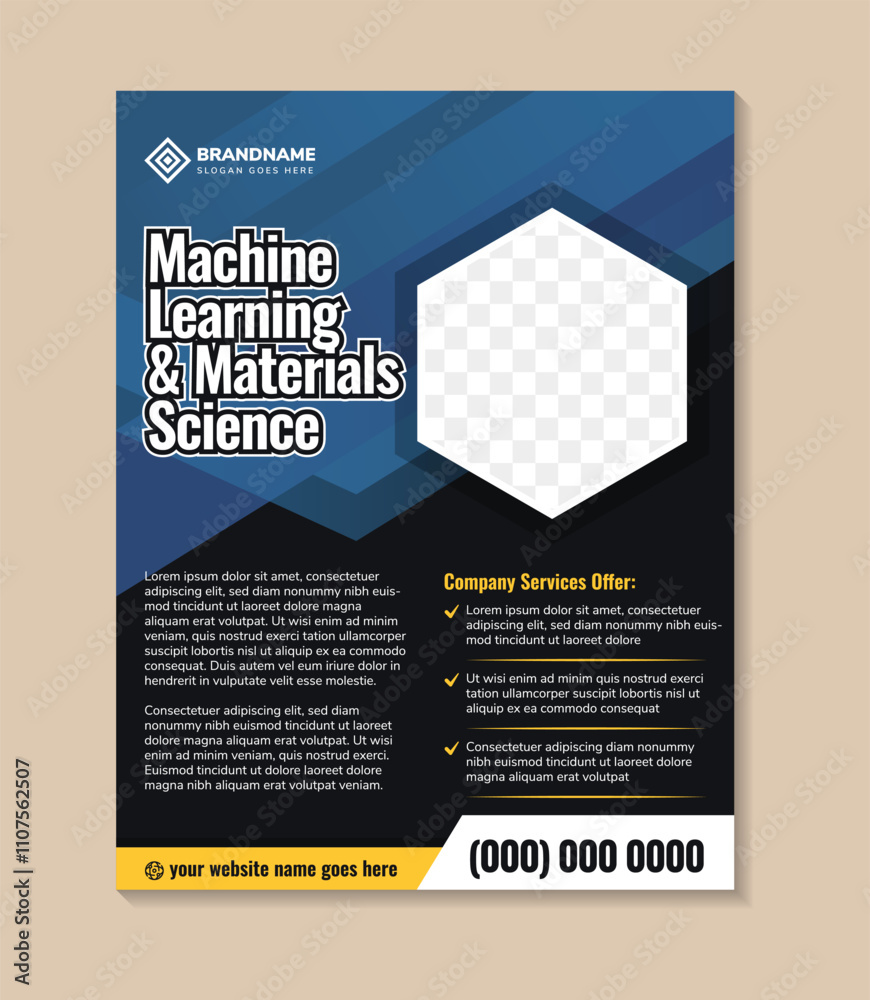 Science information flyer design in vertical layout. magazines, posters ...