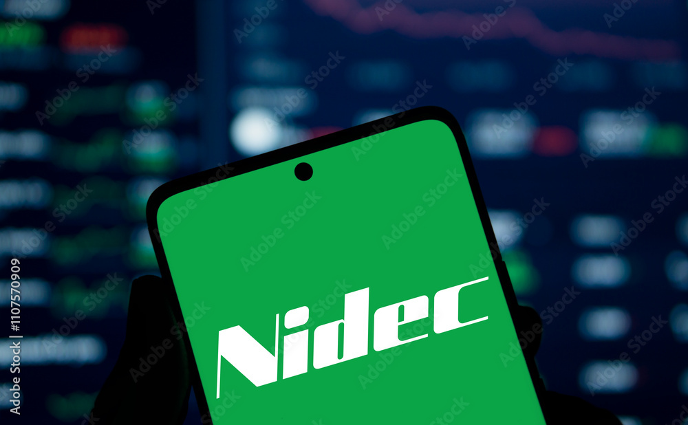 Dhaka, Bangladesh- 28 Nov 2024: Nidec logo is displayed on smartphone ...