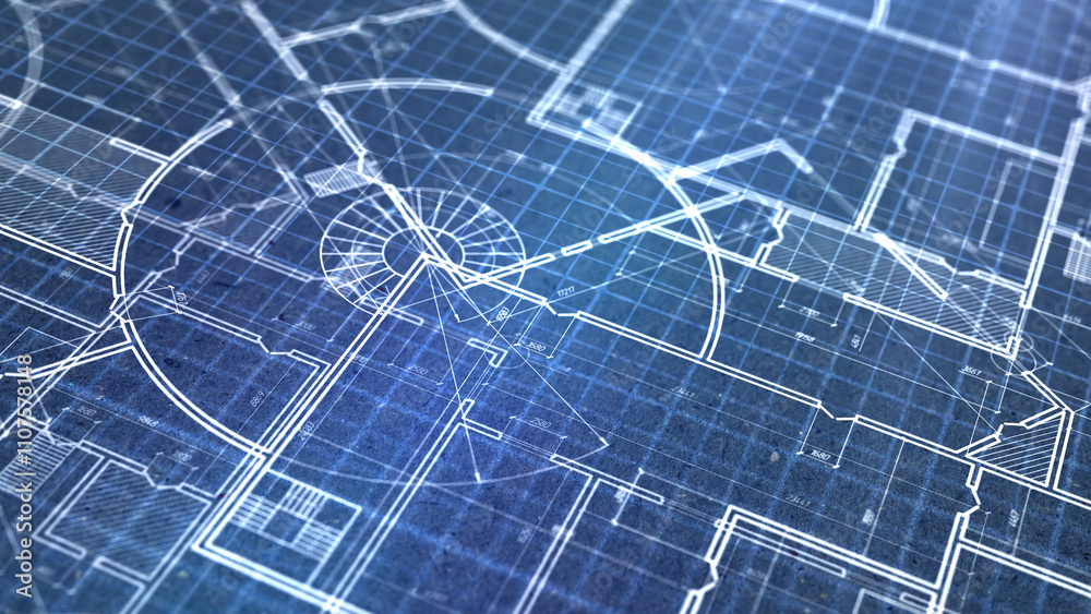 Technical drawing background. House plan project .Engineering design ...