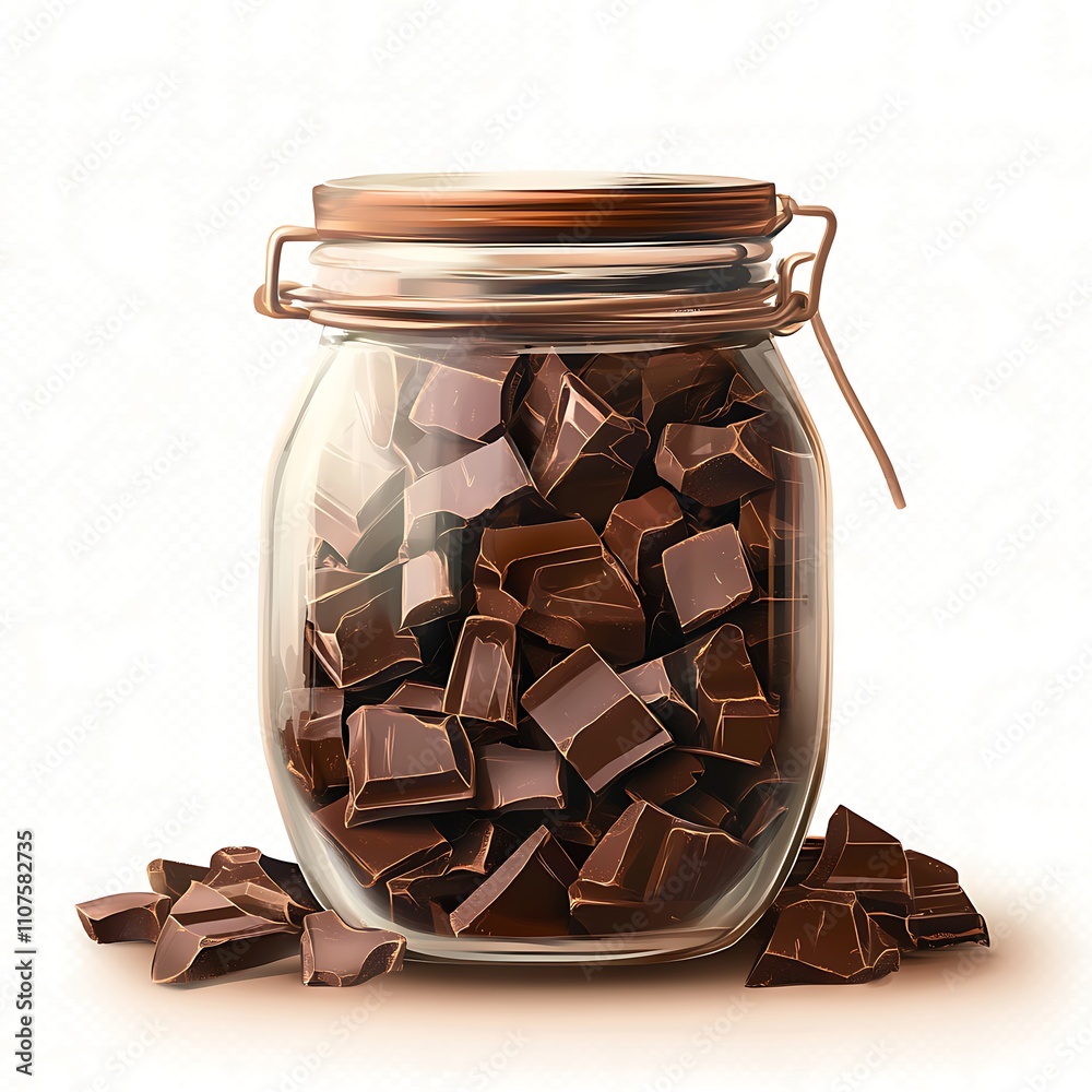Glass Jar with Chocolate Isolated on Transparent Background, Ideal for ...