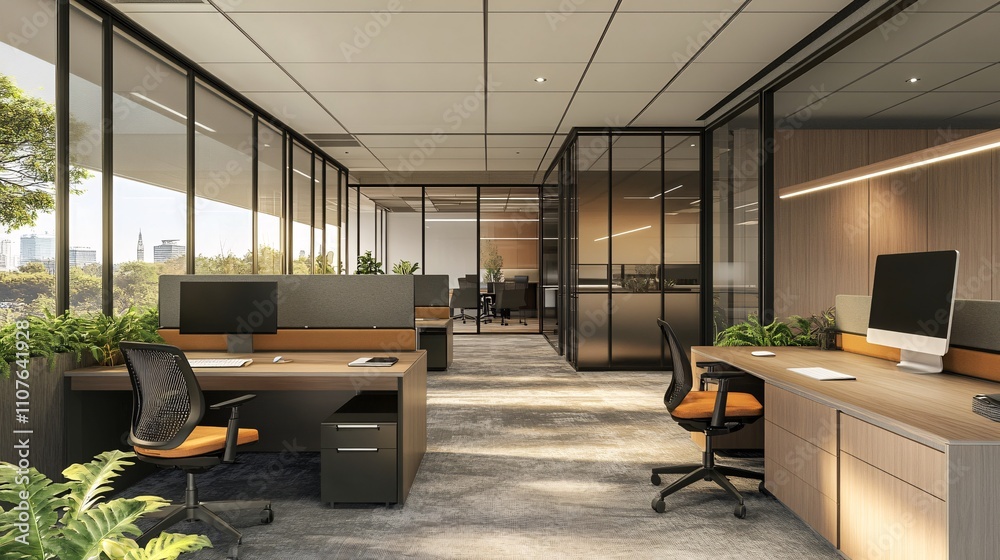 Professional office space with emphasis on comfort, organization, and ...