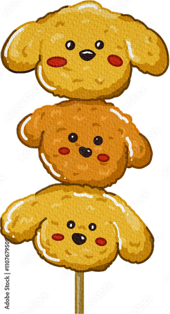 Japanese food drawing, cute Korokke Potato Croquette drawing in the ...