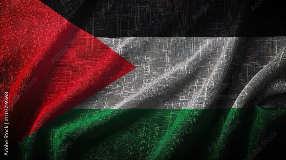 Draped Palestinian Flag Rich Colors and Texture Stock Photo | Adobe Stock