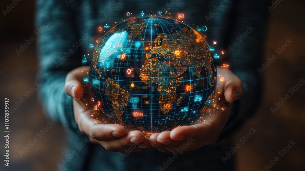 multilingual language translation technology concept a person holding ...