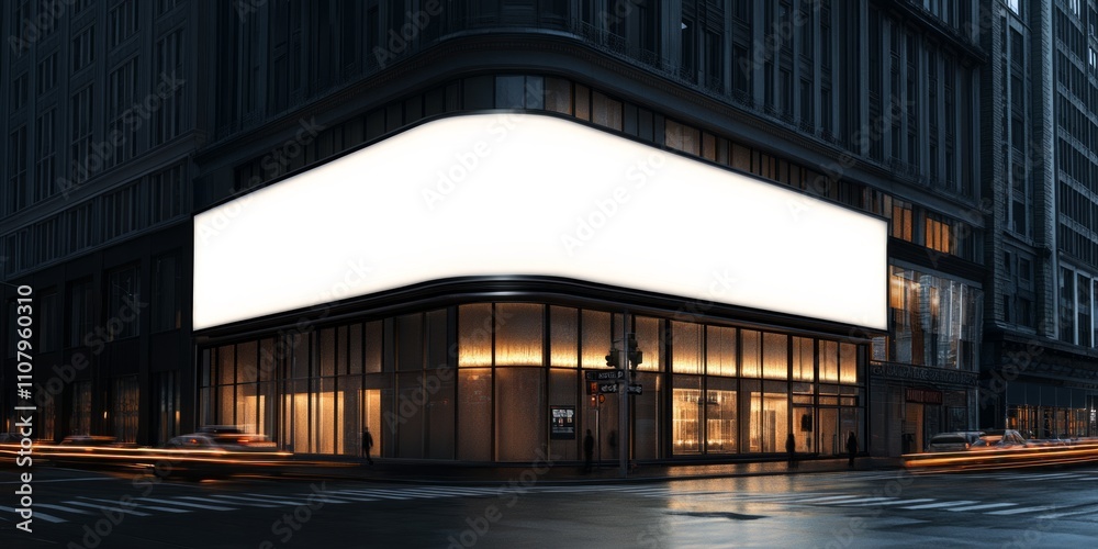 blank white billboard mockup that wraps around the corner of a building ...