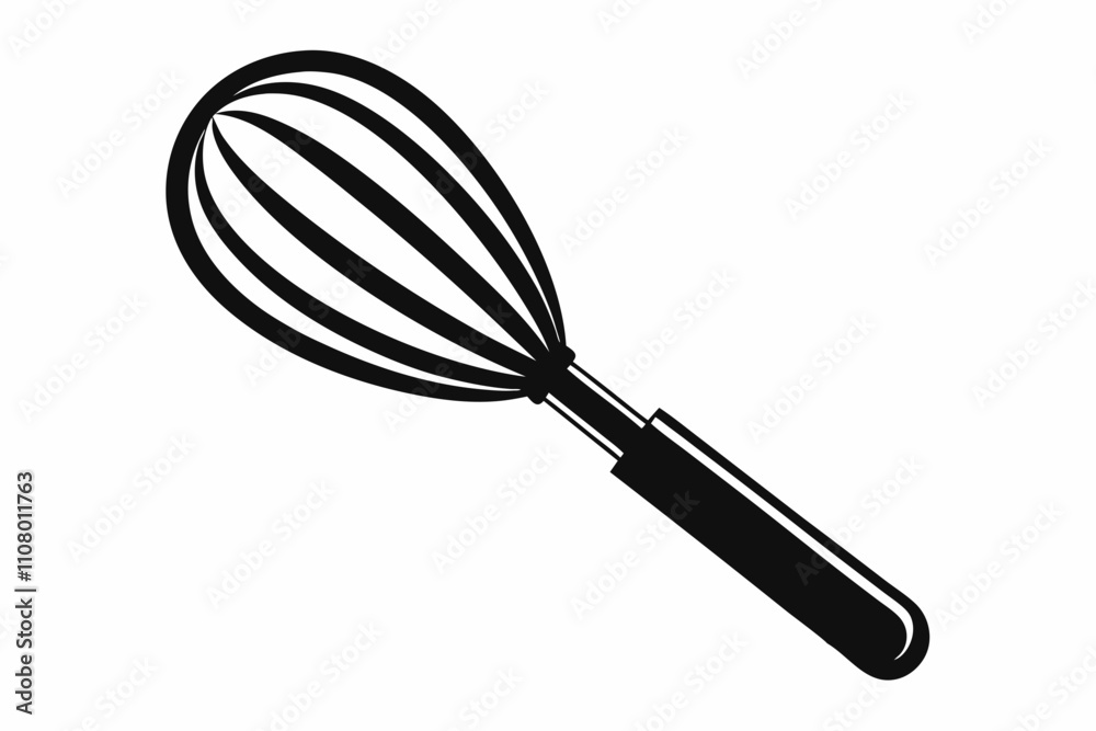 Whisk line art silhouette vector illustration Stock Vector | Adobe Stock