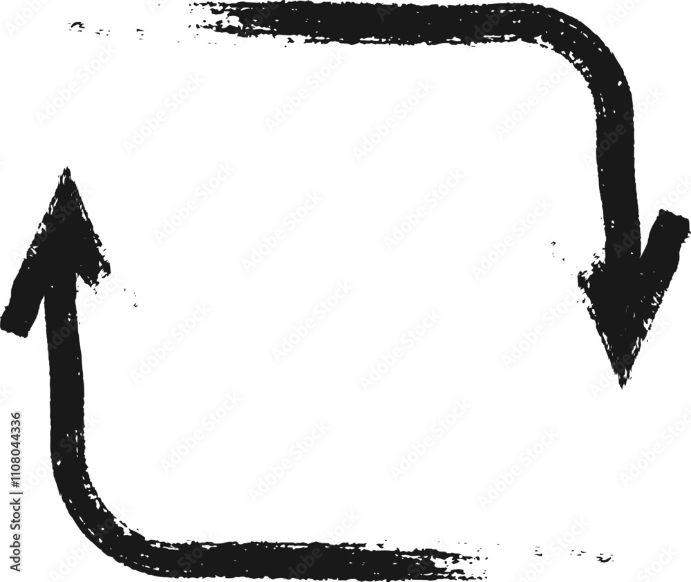 Opposing arrows form a rectangle. Symbolizing an ongoing process ...