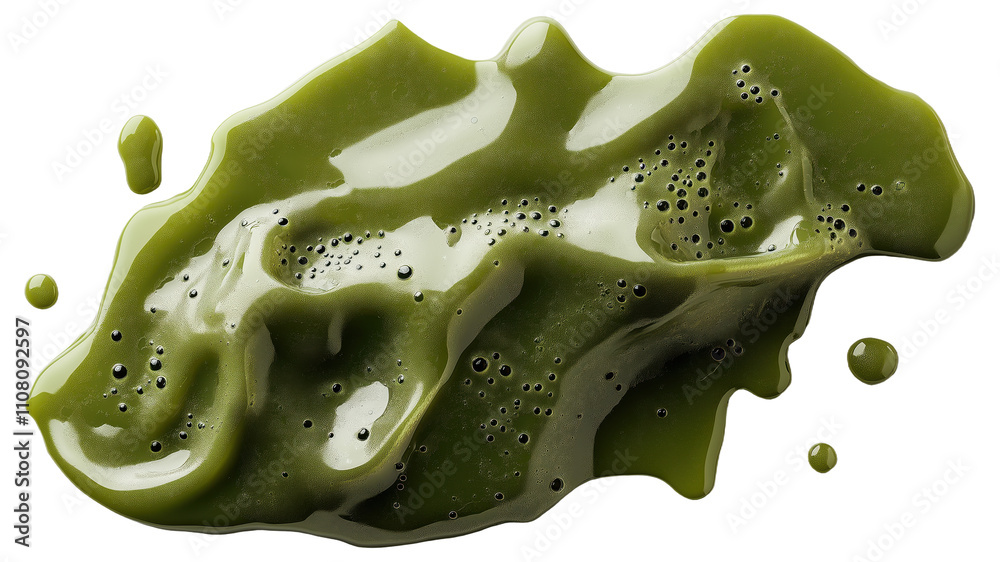 PNG Green liquid splatter with bubbles and glossy texture Stock ...