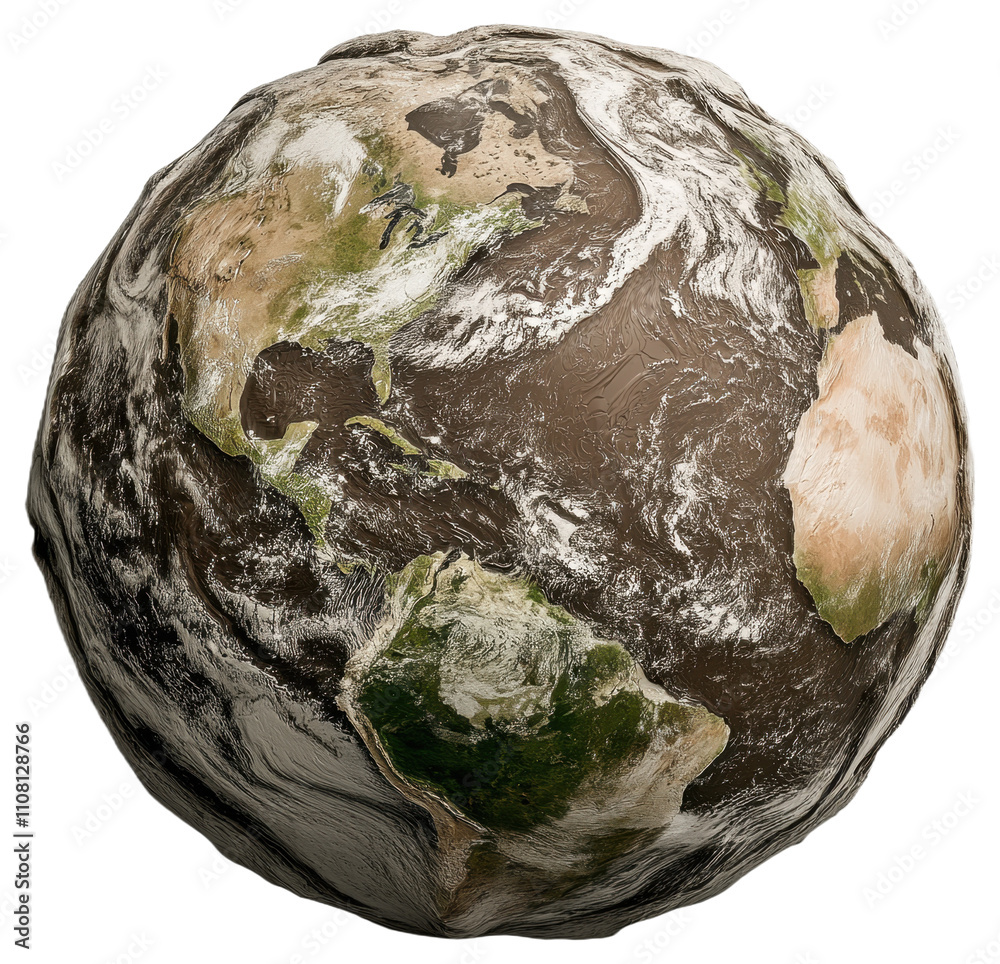 PNG Earth with a distorted, textured surface appearance Stock ...