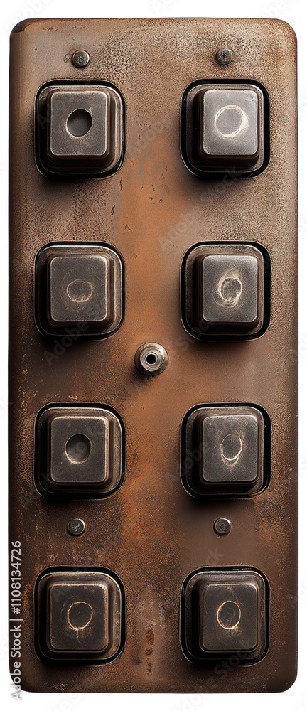 PNG Vintage metal switch panel with buttons Stock Illustration | Adobe ...