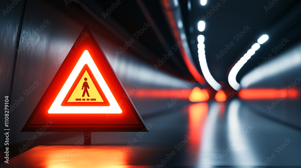 Warning sign for a danger zone with a white background, featuring an ...