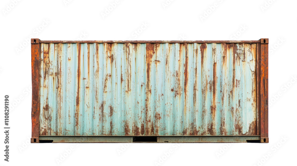 Rusty cargo container showing deterioration and corrosion on ...