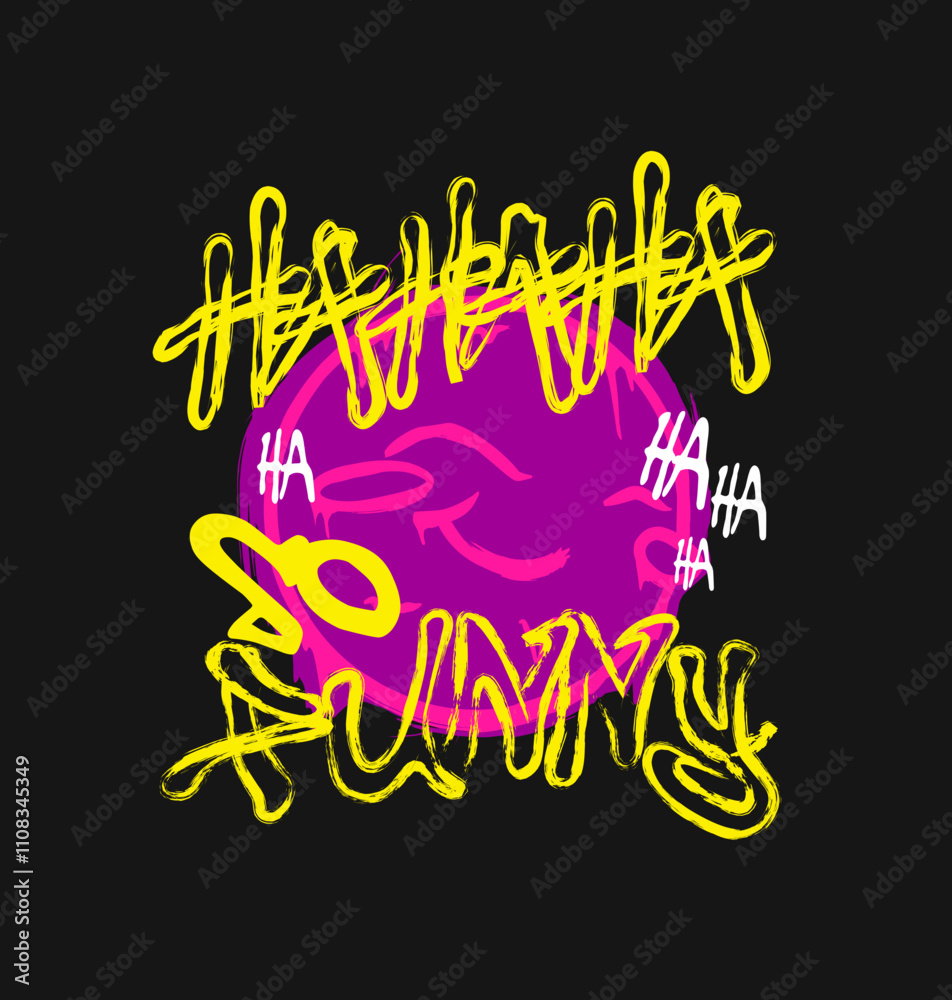 hahaha so funny urban streetwear typography with face cartoon emoji ...