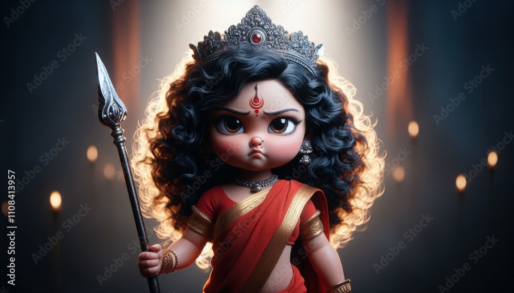 Baby Hindu goddess Durga Stock Photo | Adobe Stock