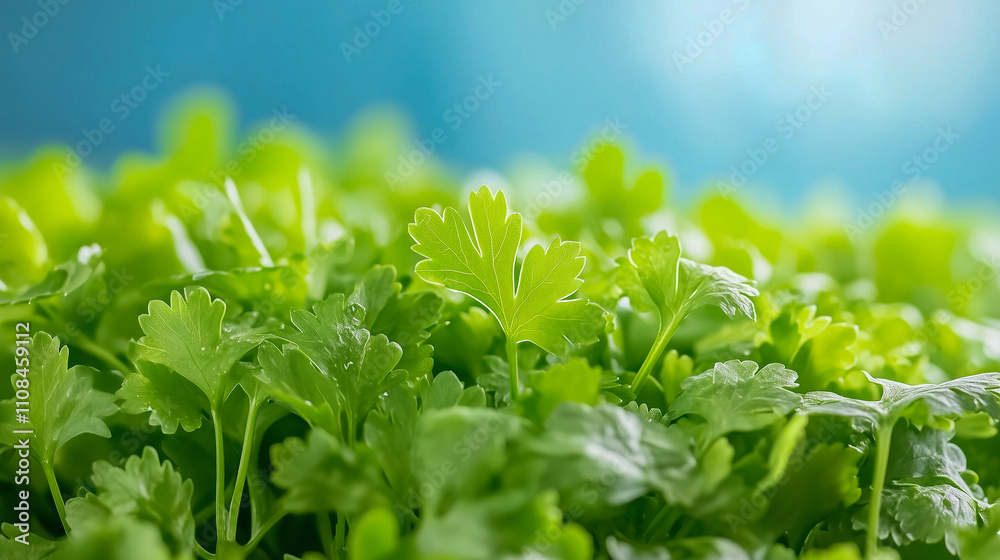 Flowering cilantro or Chinese Parsley plants, the coriander herb used ...