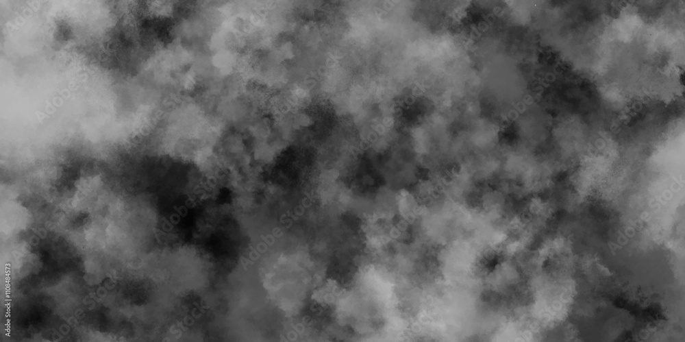 Abstract ash cloud and smoke texture in dark background. White Black ...