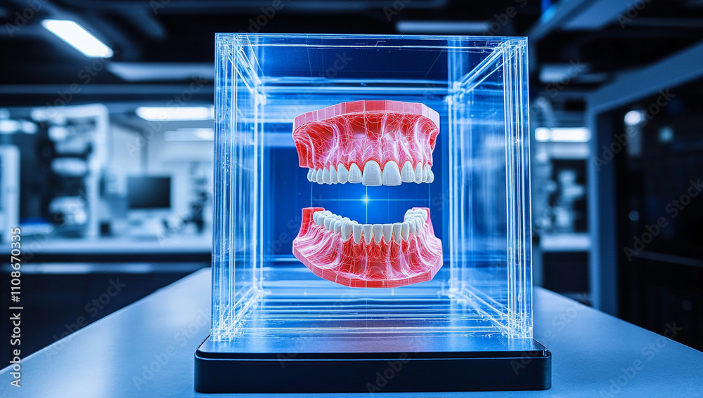 Digital rendering of dental imagery showcasing detailed model of human ...