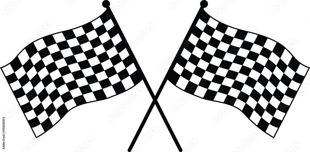 two crossed racing checkered flags finish line flags car racing flags ...