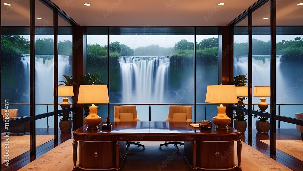 This stunning 8K image showcases the epitome of luxury in an office ...