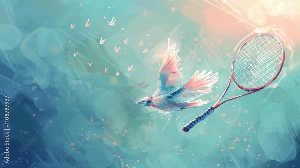 Badminton shuttlecock transforming into a bird mid-flight Magical ...