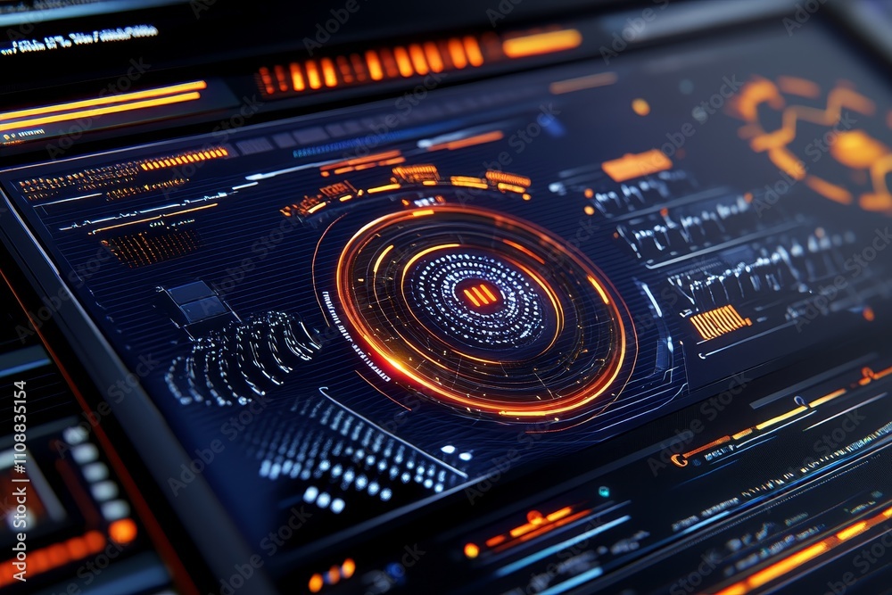 Futuristic Tech Interface: Solar & Wind Energy Monitoring - Sleek ...