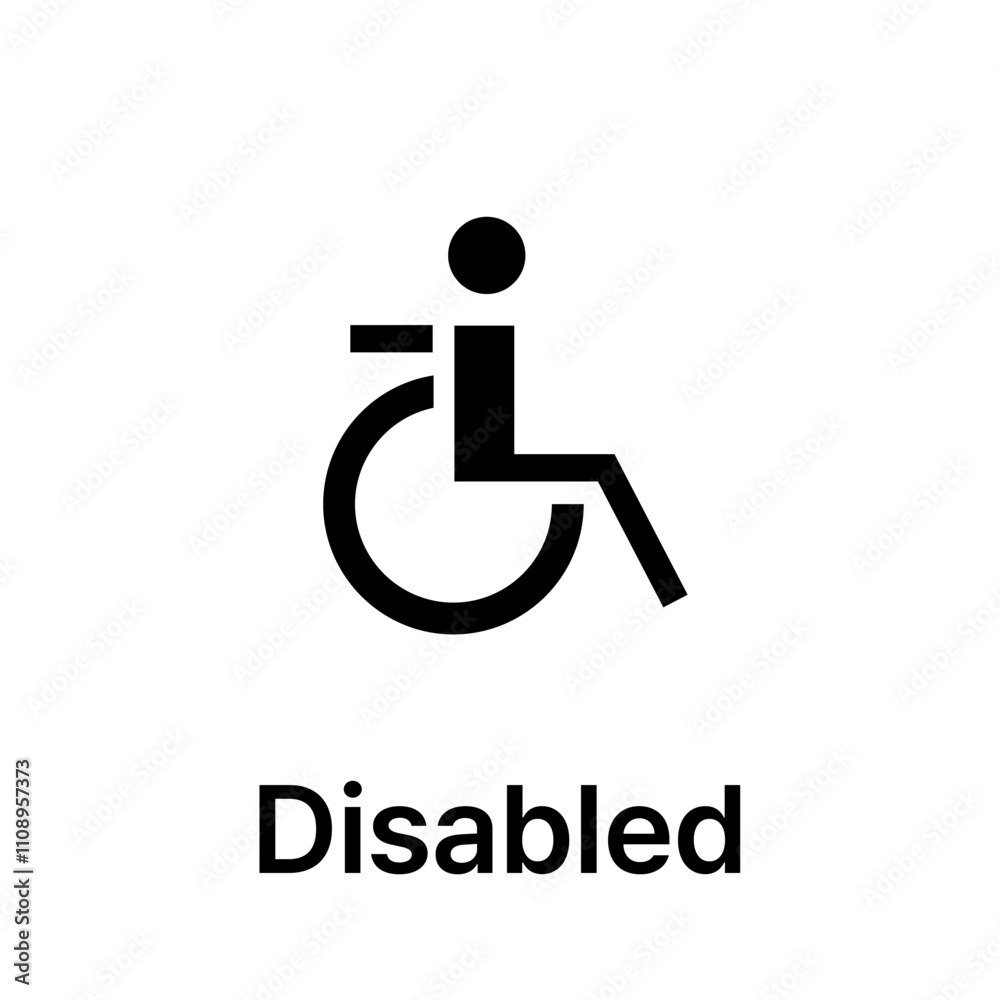 printable PNG sign for disabled restroom. Isolated Disabled symbol ...