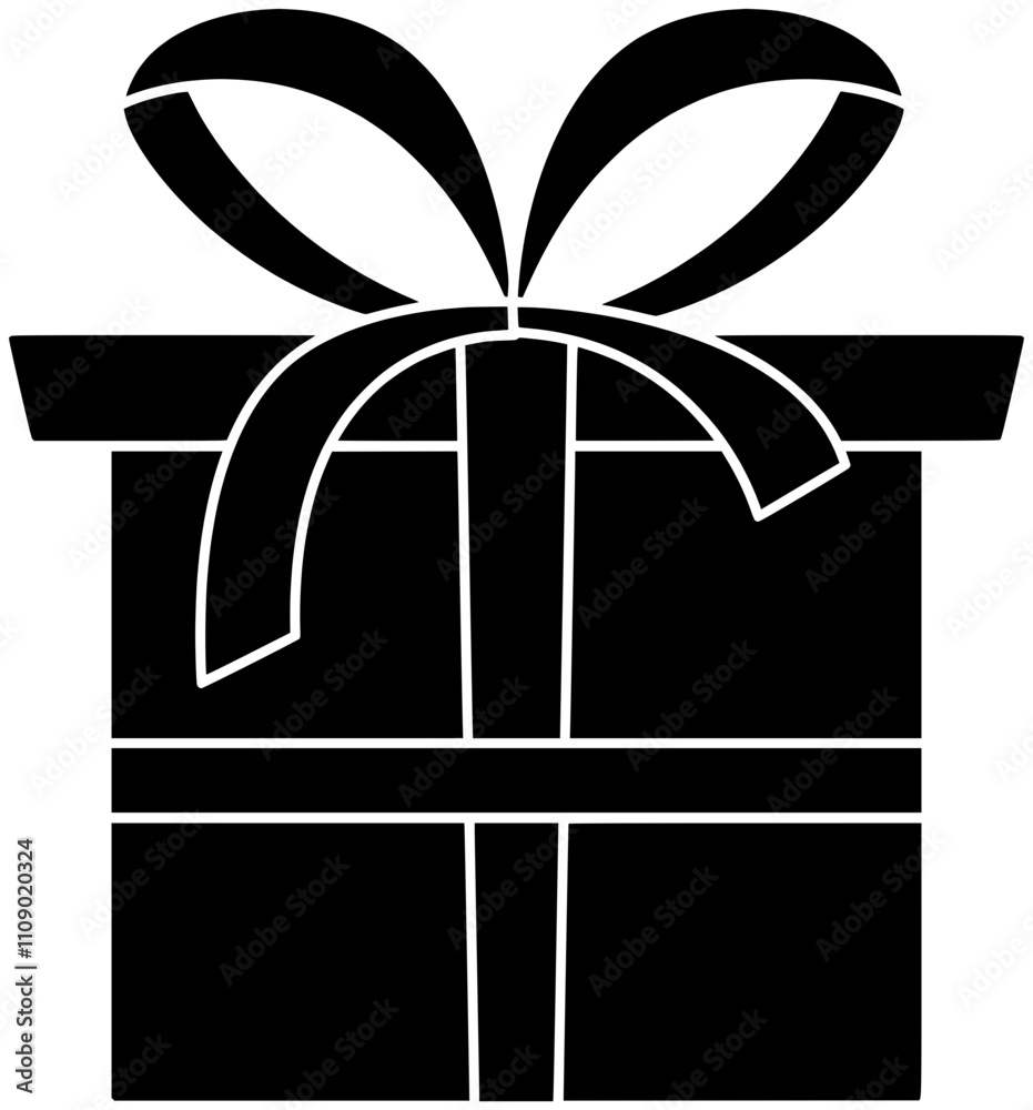 gift illustration tag silhouette design logo box icon sale outline ...