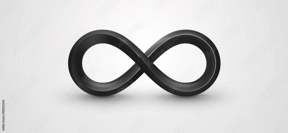 black simple vector symbol of infinity on a white background, with no ...