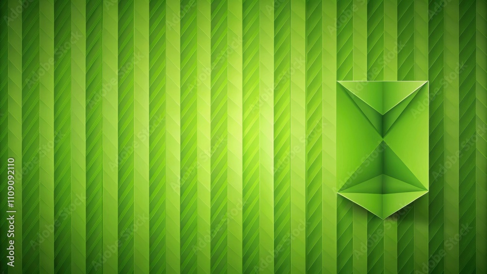 Abstract green wallpaper with a curvy folded paper background in a ...