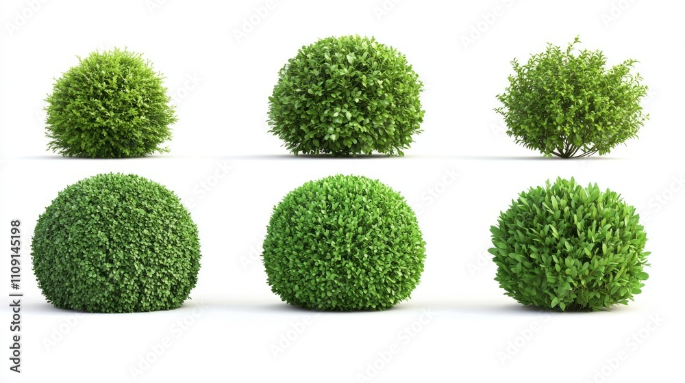 Four different types of bushes are shown in this image Stock Photo ...