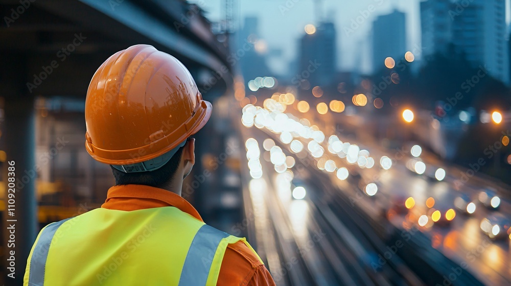 Labor inspection and safety control concept. Construction worker ...