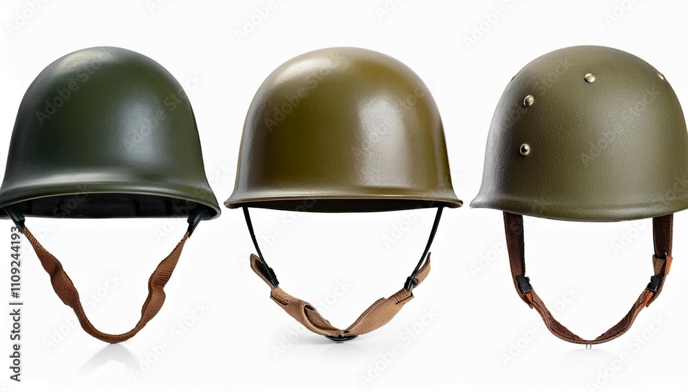 vintage world war ii united states army helmets at various angles ...