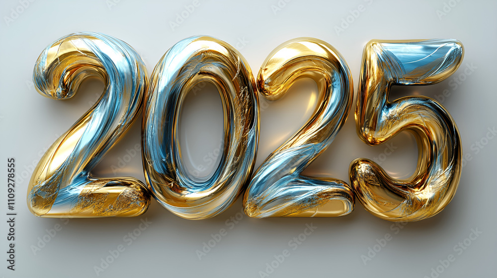 new year's eve，celebration，Glossy ribbons intertwined to create the ...