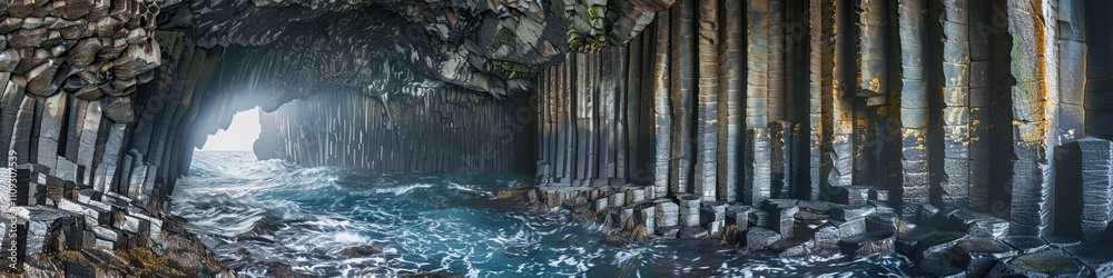 Fingal's Cave in Scotland: A Cave with Hexagonal Basalt Columns ...