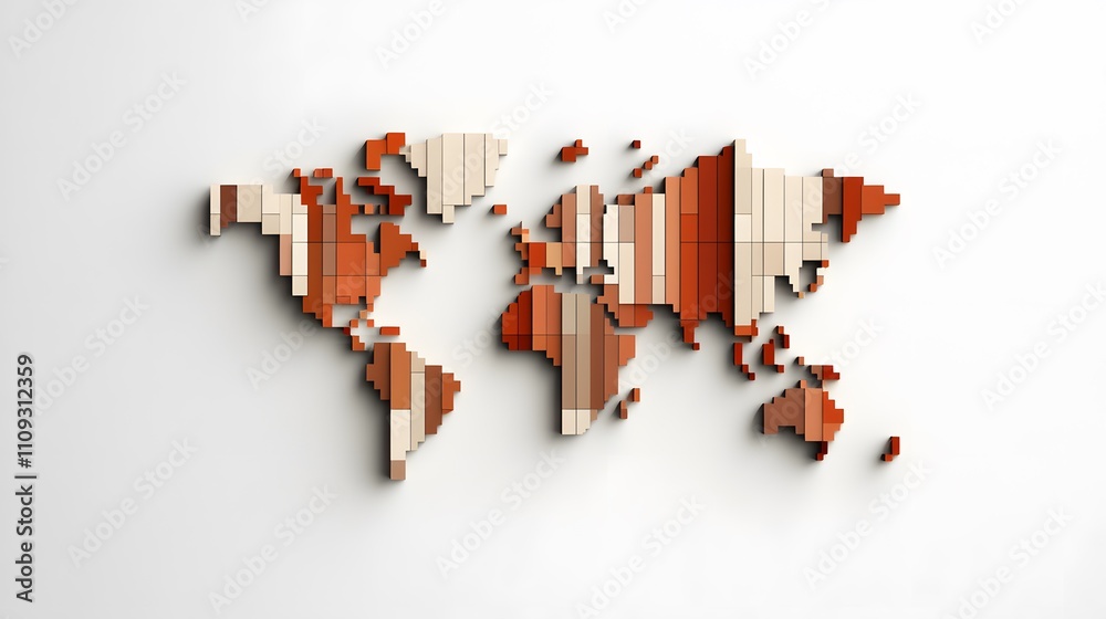 World map overlayed with cultural symbols from different regions ...