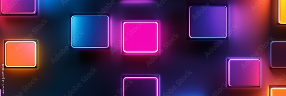 Luminous Neon Squares: Synthwave Retro Background - Vibrant synthwave ...