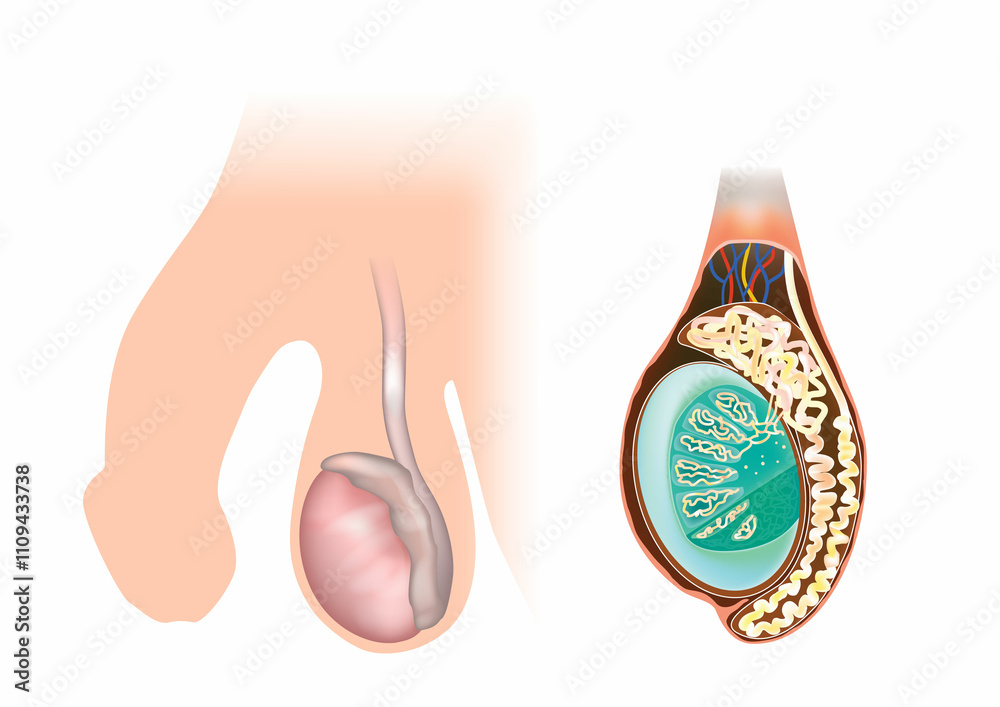 Anatomy Of The Male Testicle Detailed Medical Illustration Cross