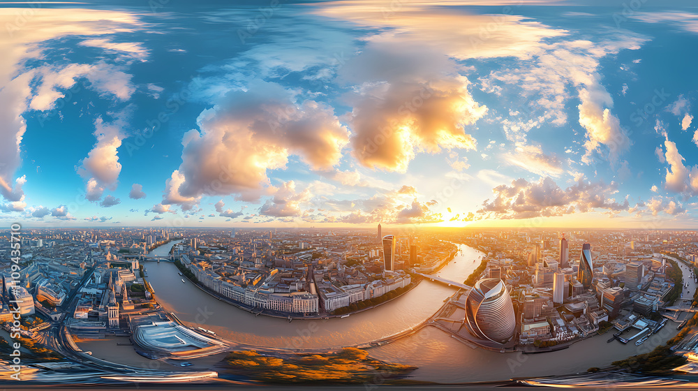 Ilustración de Stock Seamless sky hdri panorama degrees angle view with ...