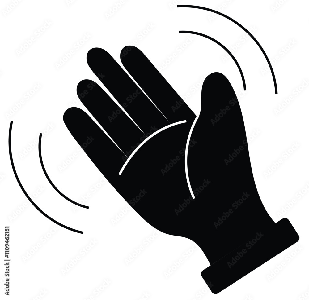 wave hand icon. hand hello icons. Hand waving, hand gesture, hello, hi ...