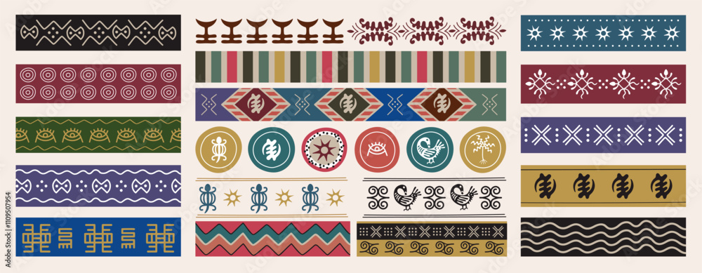 African pattern. Mexican traditional shape. Indian culture ornament ...